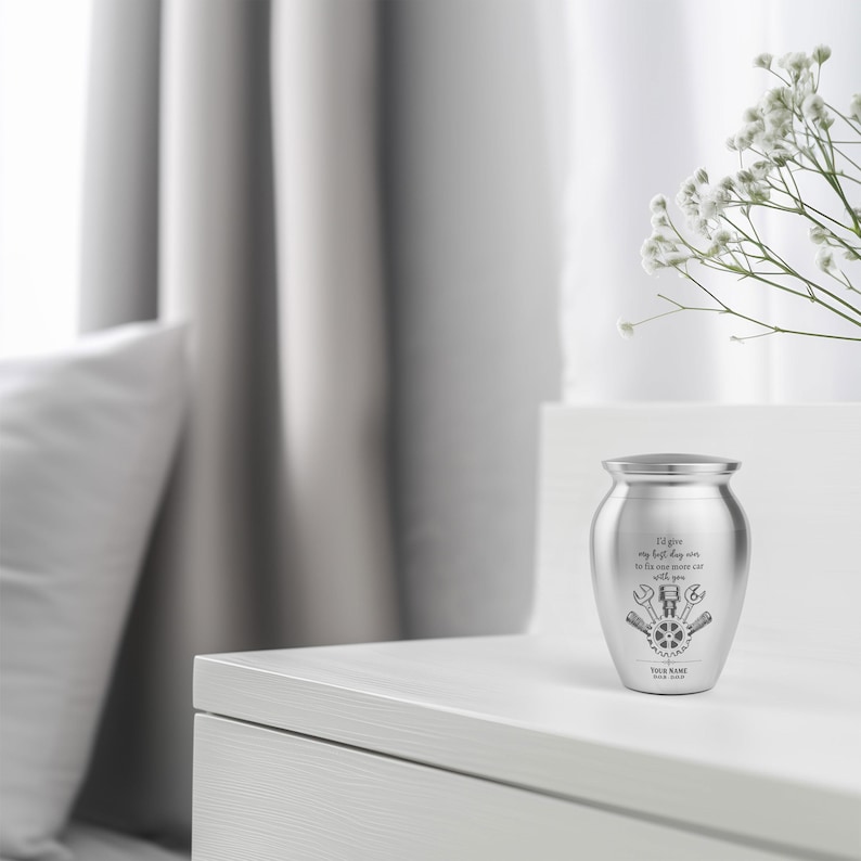 Funeral Memorial Urns Artsy Woodsy Personalized Mechanic Mini Urns ...