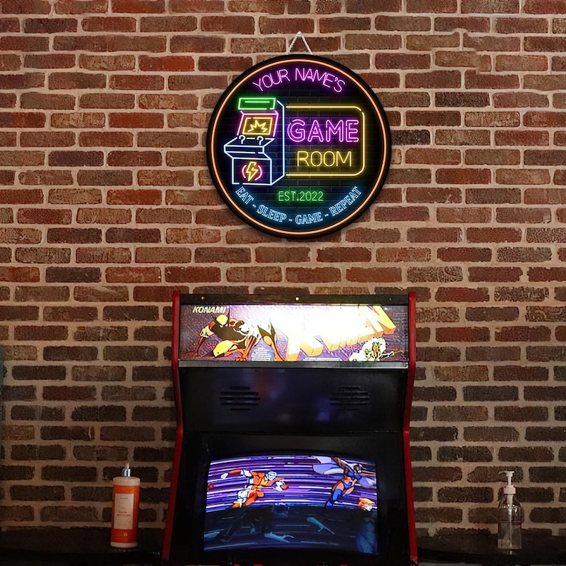 Custom Game Room Wood Sign (not Real Neon Sign), Gaming Zone Decor Wall ...
