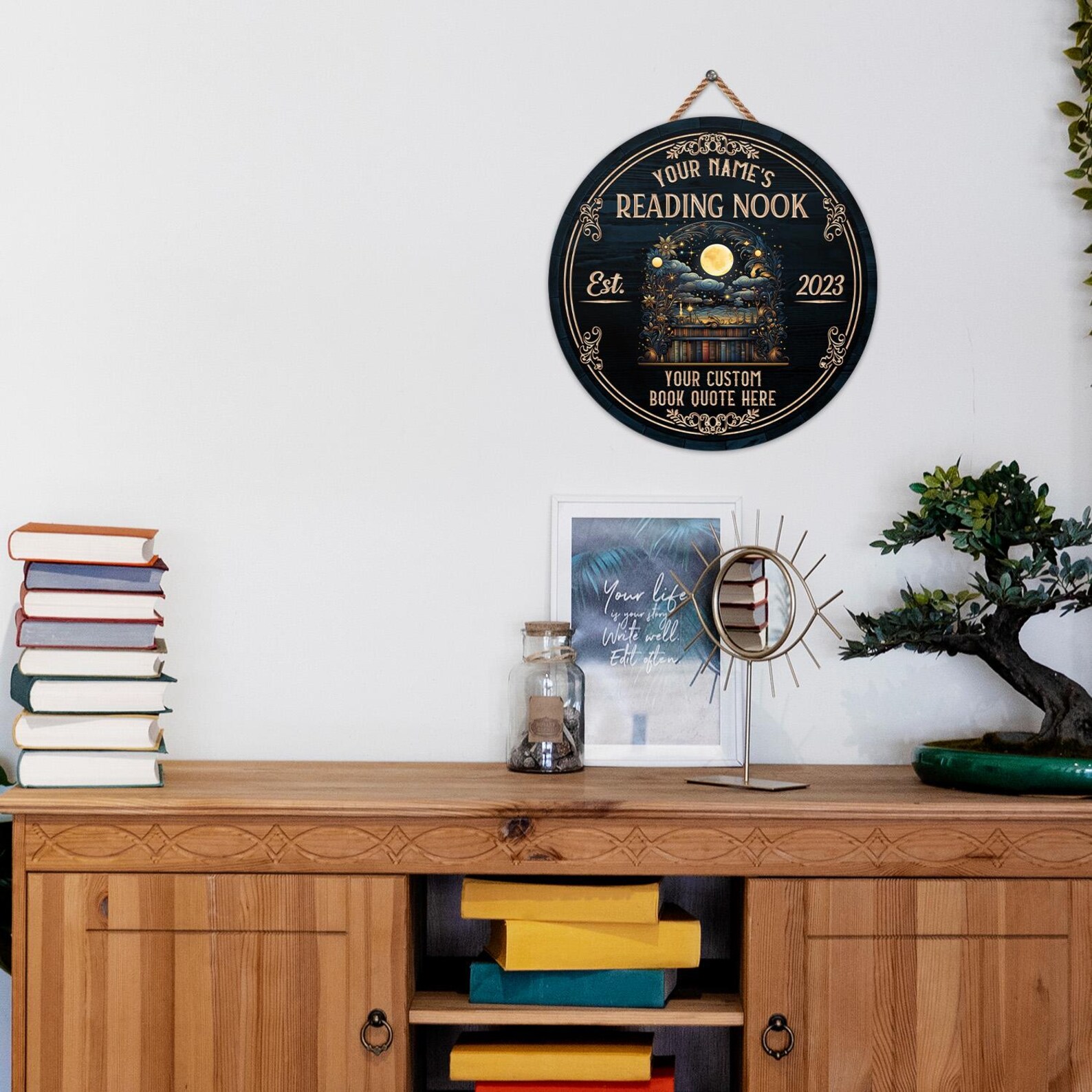 Custom Reading Corner Wood Sign (not Carved or Neon) Wall Plaque, Book ...