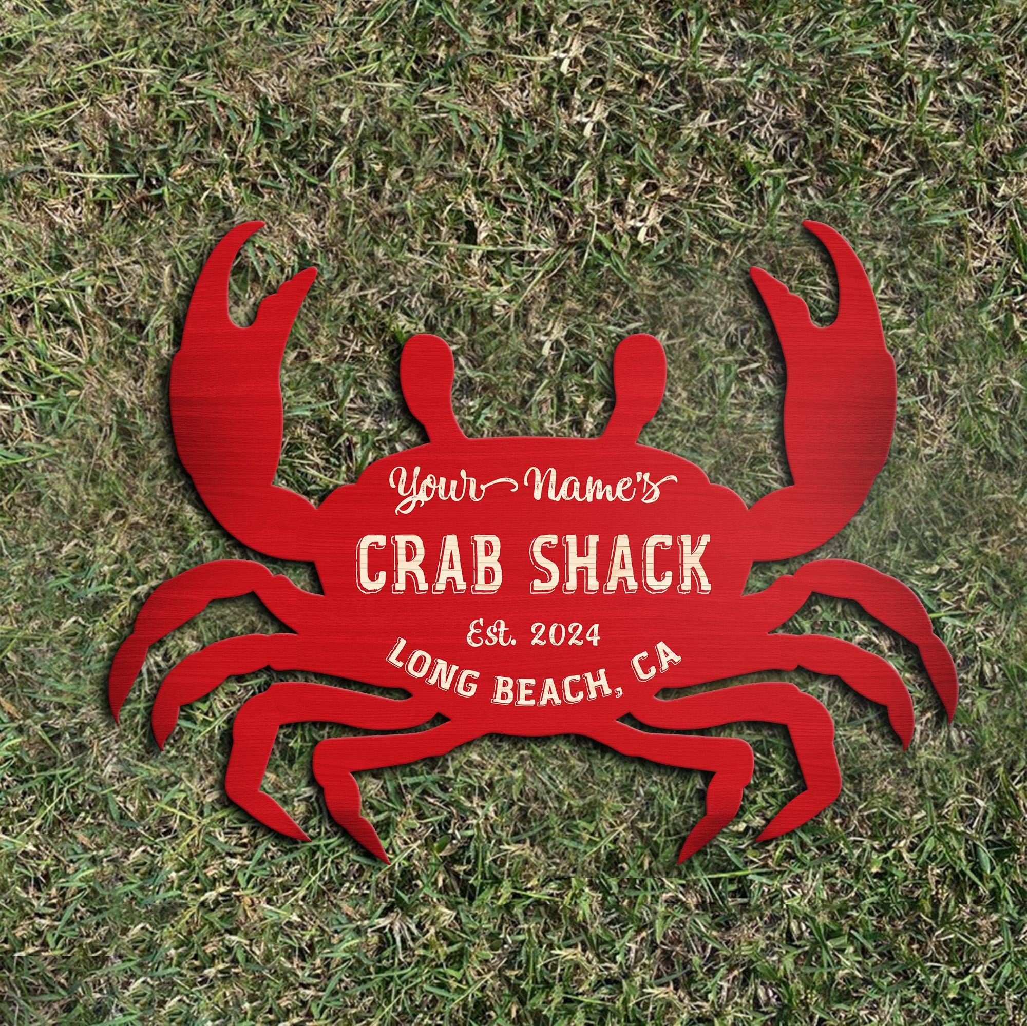 Personalized Crab Shack Summer Pool Beach Decor Wood Wreath Sign (not ...
