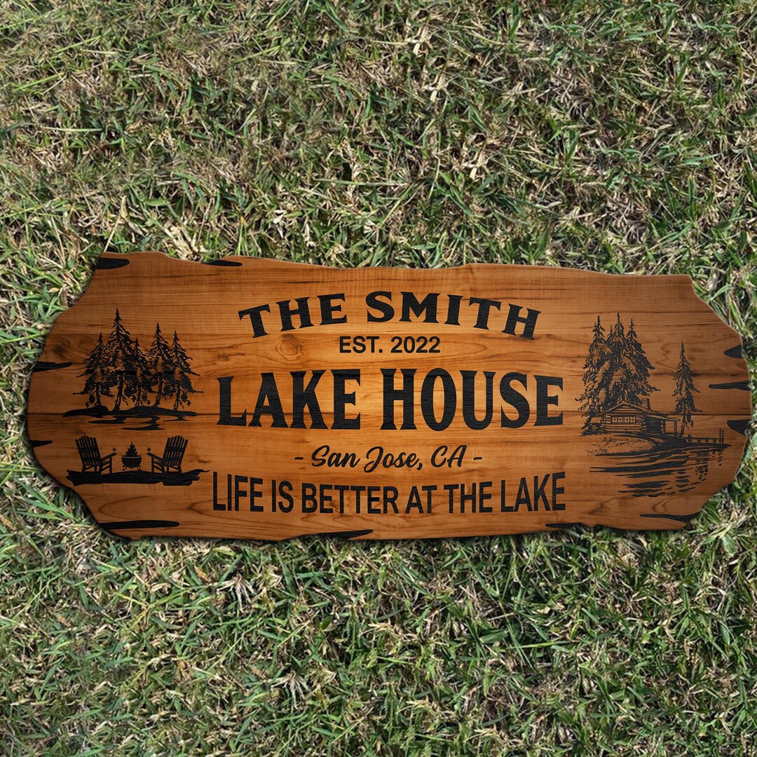 Custom Lake House Decor Wood Sign (not Carved or Neon) Wall Plaque ...