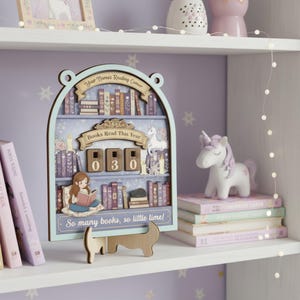 Personalized Book Tracker Sign, Custom Reading Tracker, Library Decor ...