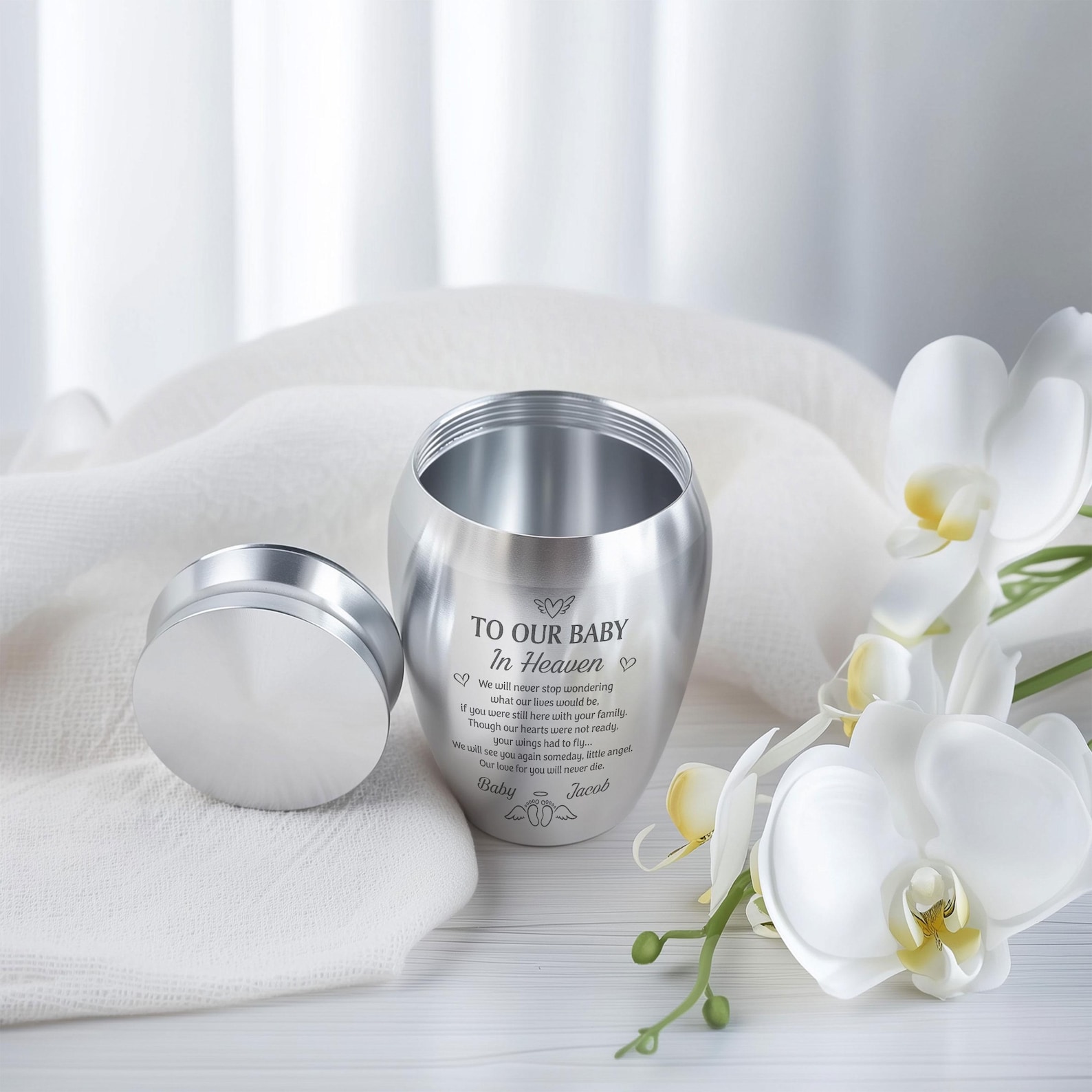 Personalized Baby Memorial Mini Urns for Human Ashes, Cremation ...