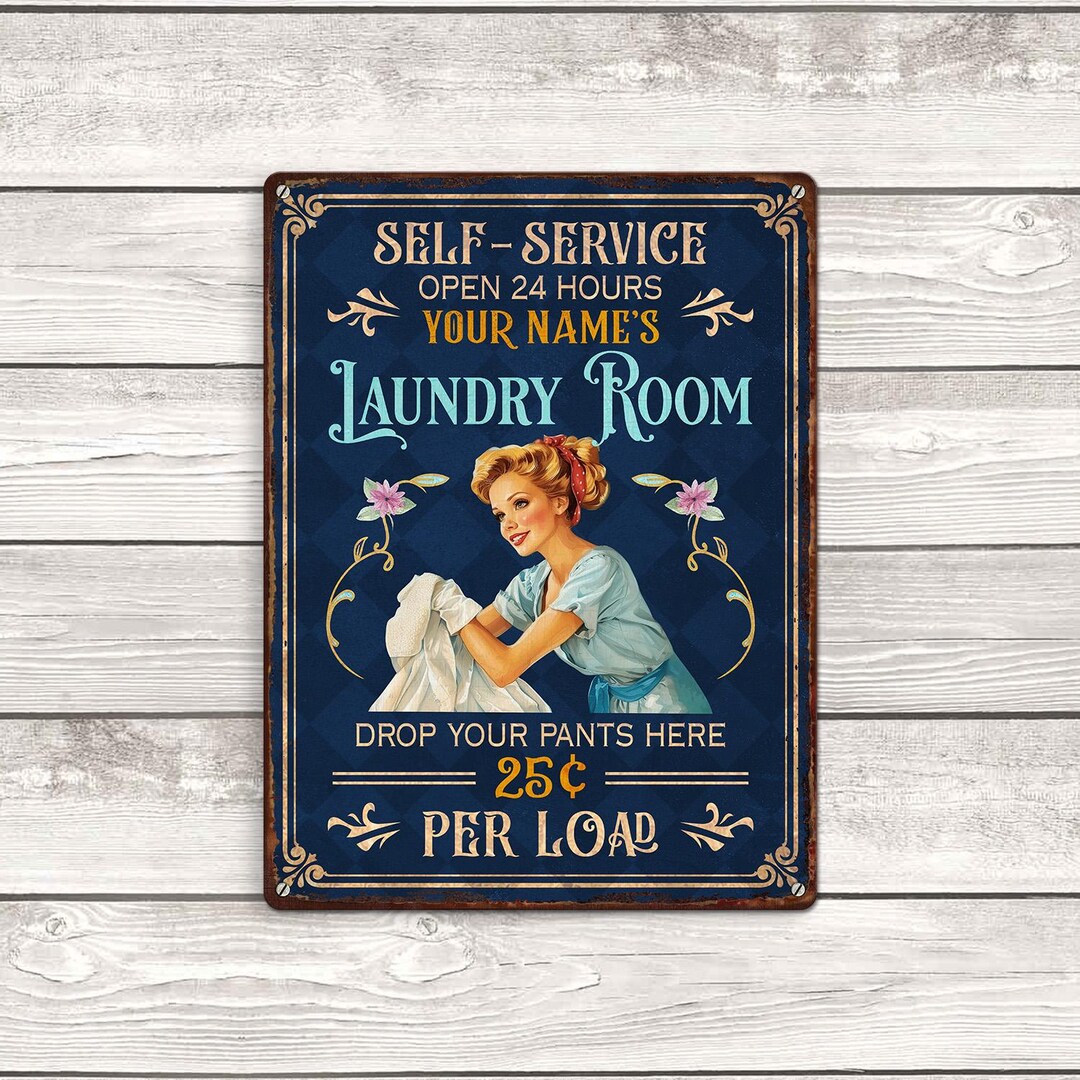 Custom Laundry Room Metal Tin Sign 12x16 Door Wall Art Plaque Indoor ...