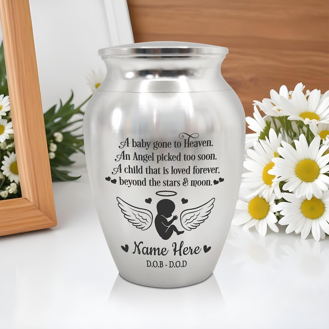 Personalized Baby Mini Urn Stainless Steel, Decorative Keepsake Urn ...