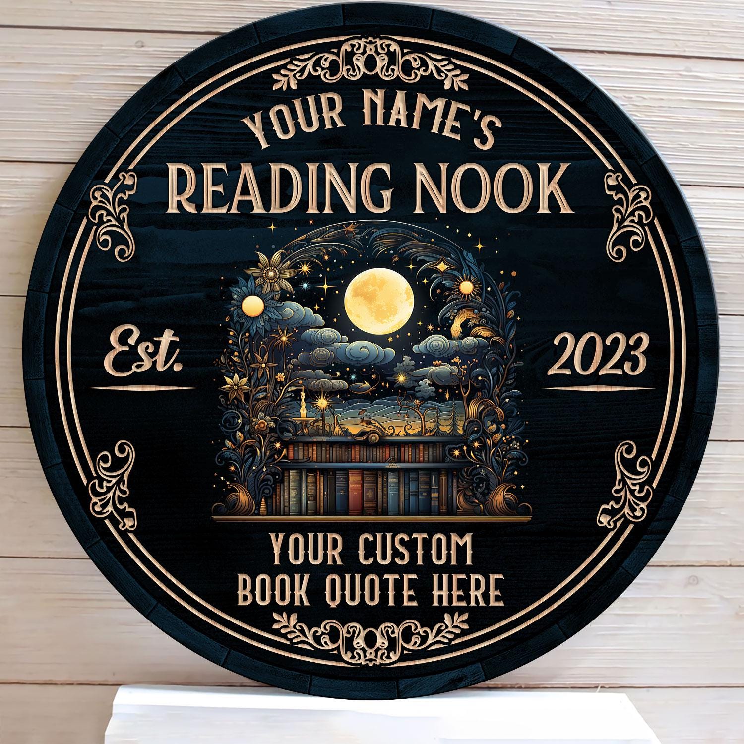 Custom Reading Corner Wood Sign (not Carved or Neon) Wall Plaque, Book ...