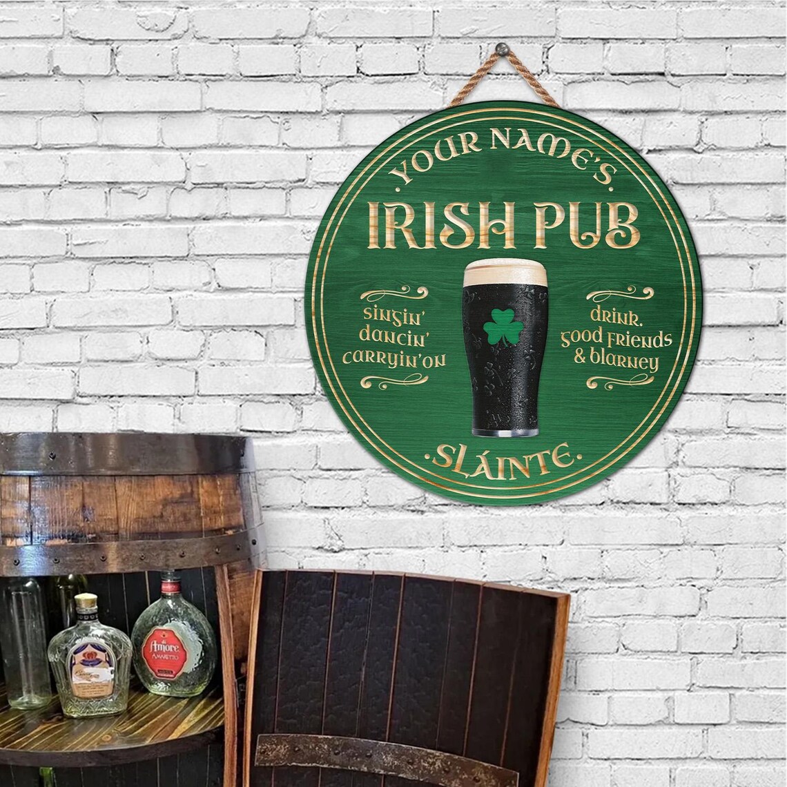 St. Patrick's Day Decor Custom Irish Pub Wooden Sign Wall Plaque ...