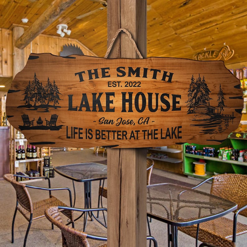 Custom Lake House Decor Wood Sign (not Carved or Neon) Wall Plaque ...