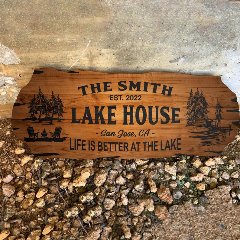 Custom Lake House Decor Wood Sign (not Carved or Neon) Wall Plaque ...