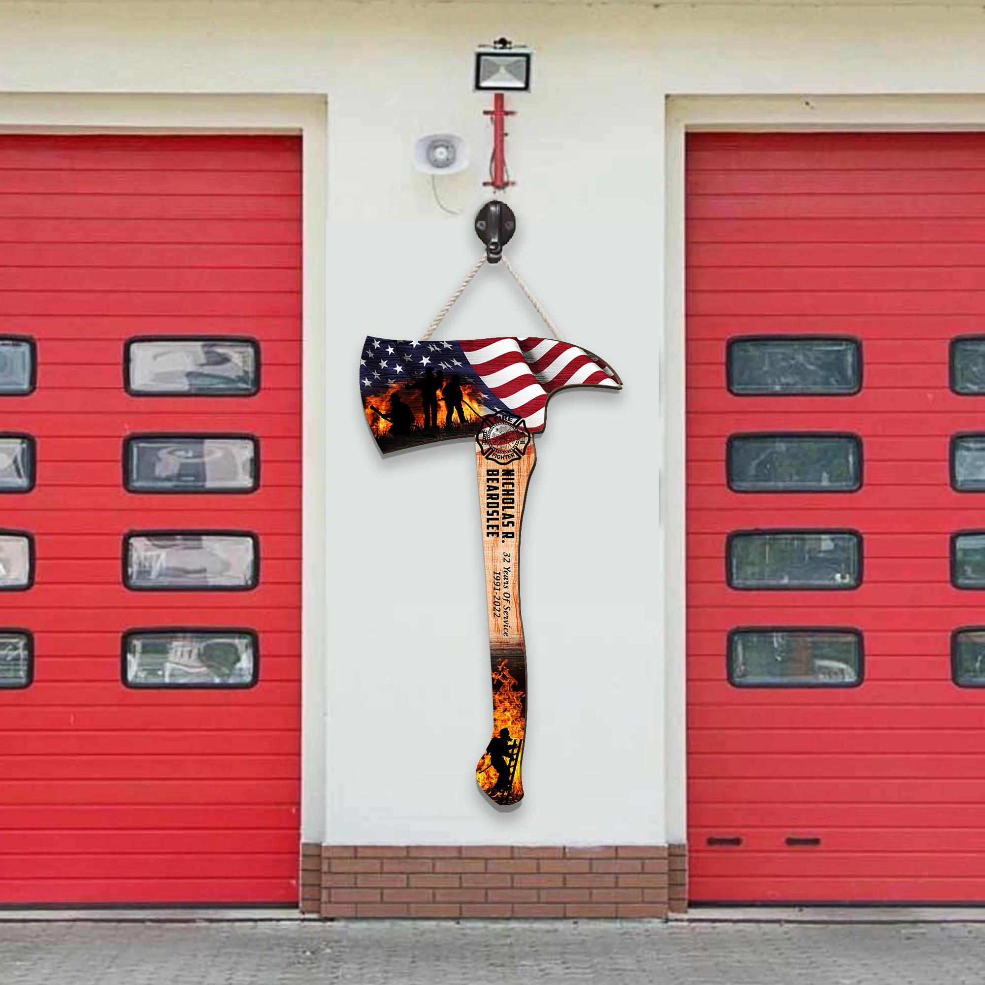 Custom Firefighter Axe Wooden Sign, Multiple Sizes, Fire Department ...