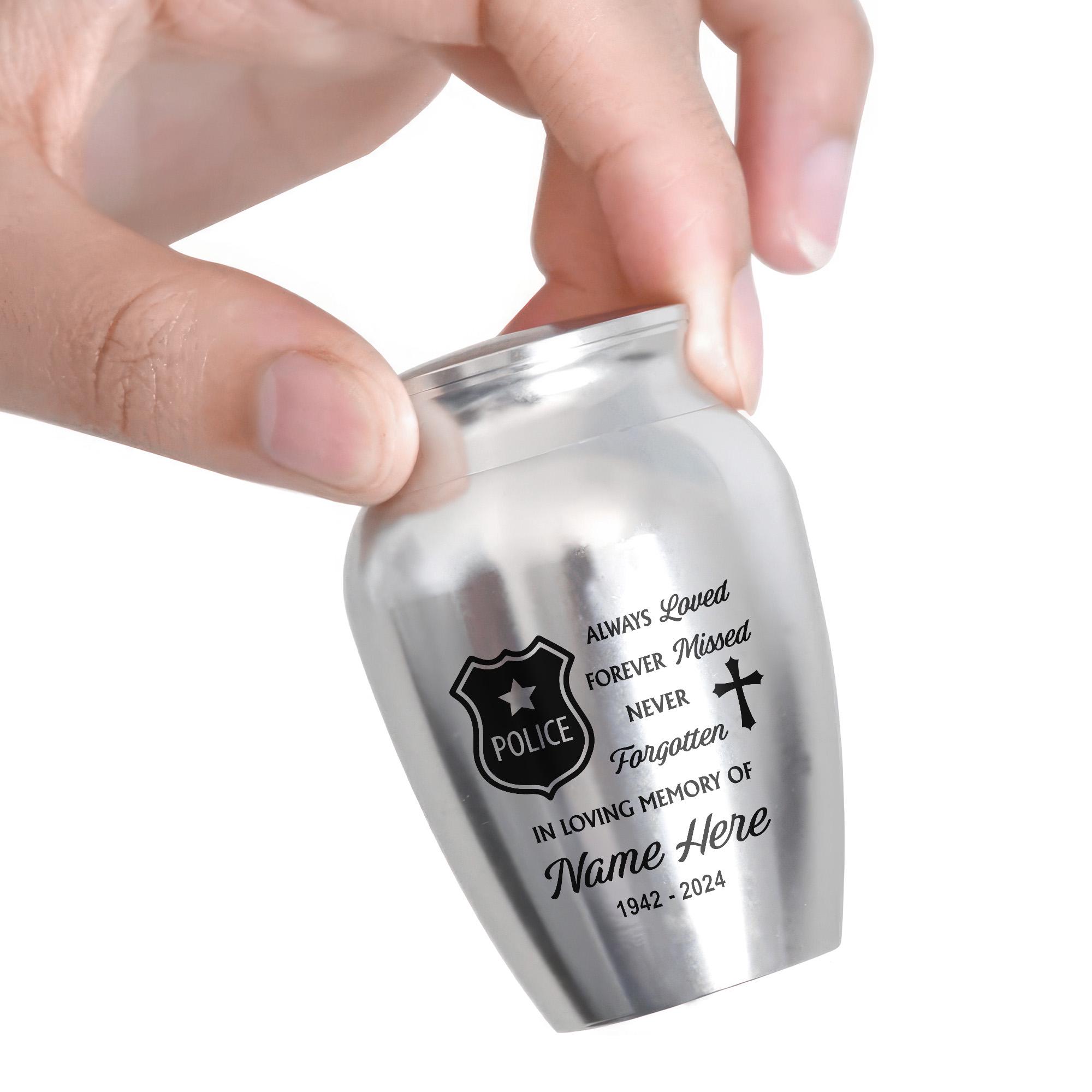 Personalized Police Officer Memorial Mini Urns for Human Ashes, Urn ...