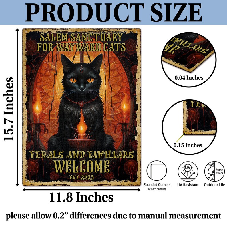 Black Cat No Soliciting Gothic Halloween Printed Metal Sign, 12x16 ...