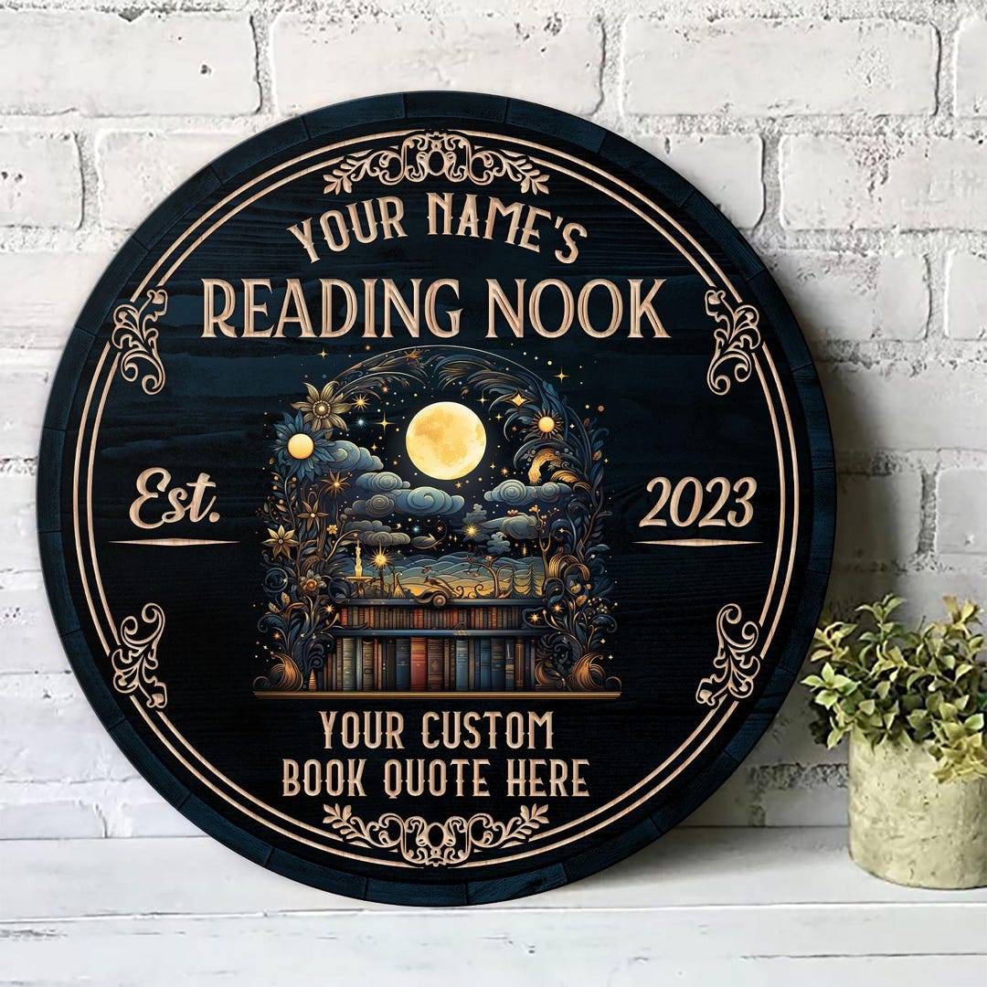 Custom Reading Corner Wood Sign (not Carved or Neon) Wall Plaque, Book ...