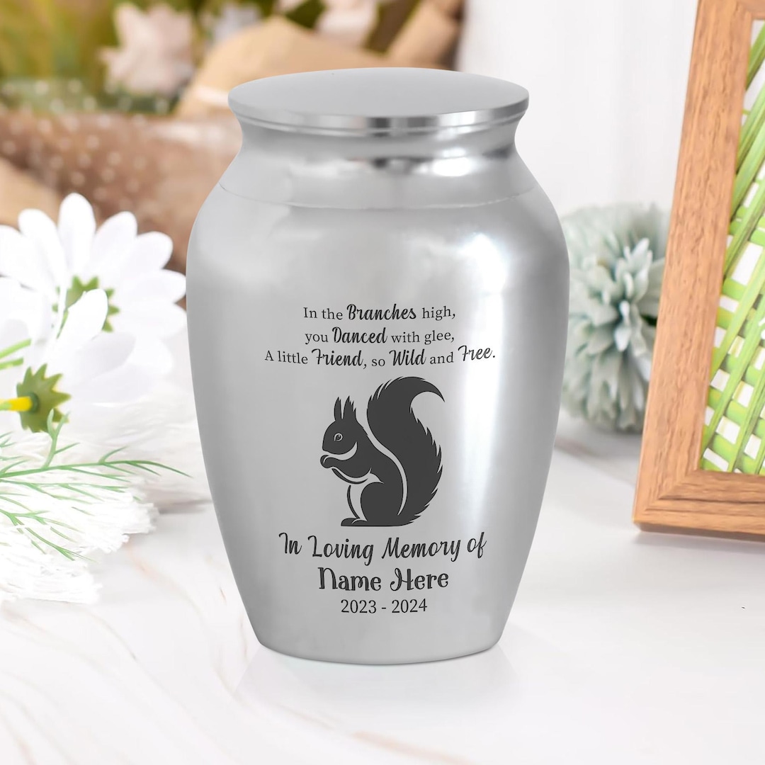 Squirrel Memorial Mini Urn for Human Ashes Keepshake, Decorative ...