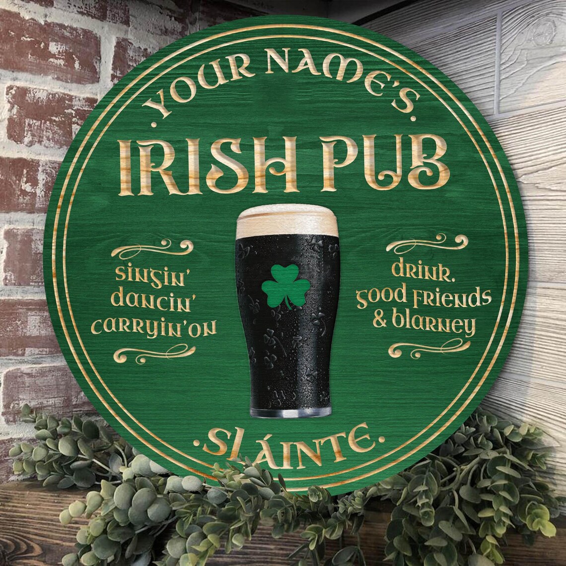 St. Patrick's Day Decor Custom Irish Pub Wooden Sign Wall Plaque ...