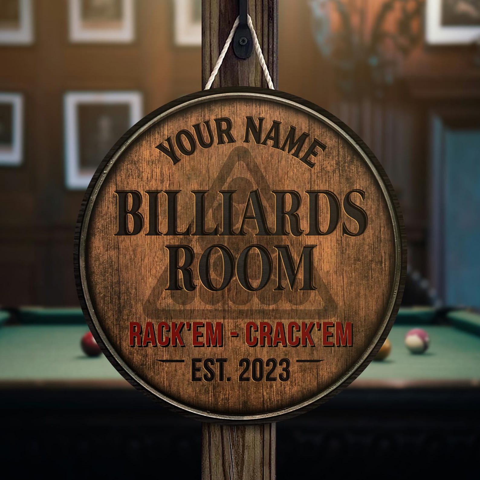 Custom Billiards Lounge & Bar Pool Wooden Sign Wall Art Plaque, Pool ...