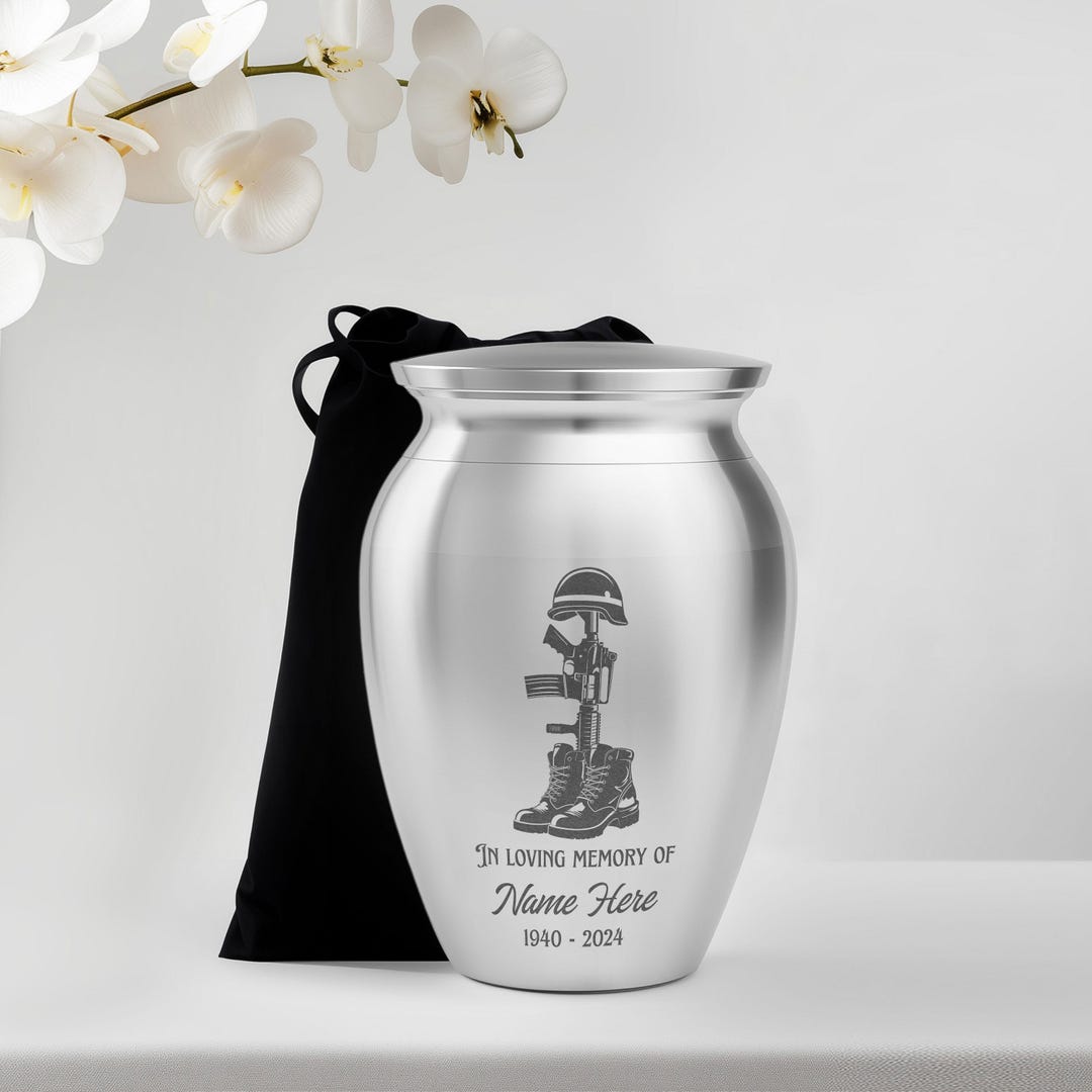 Personalized Veterans Memorial Mini Urns Stainless Steel Decorative ...