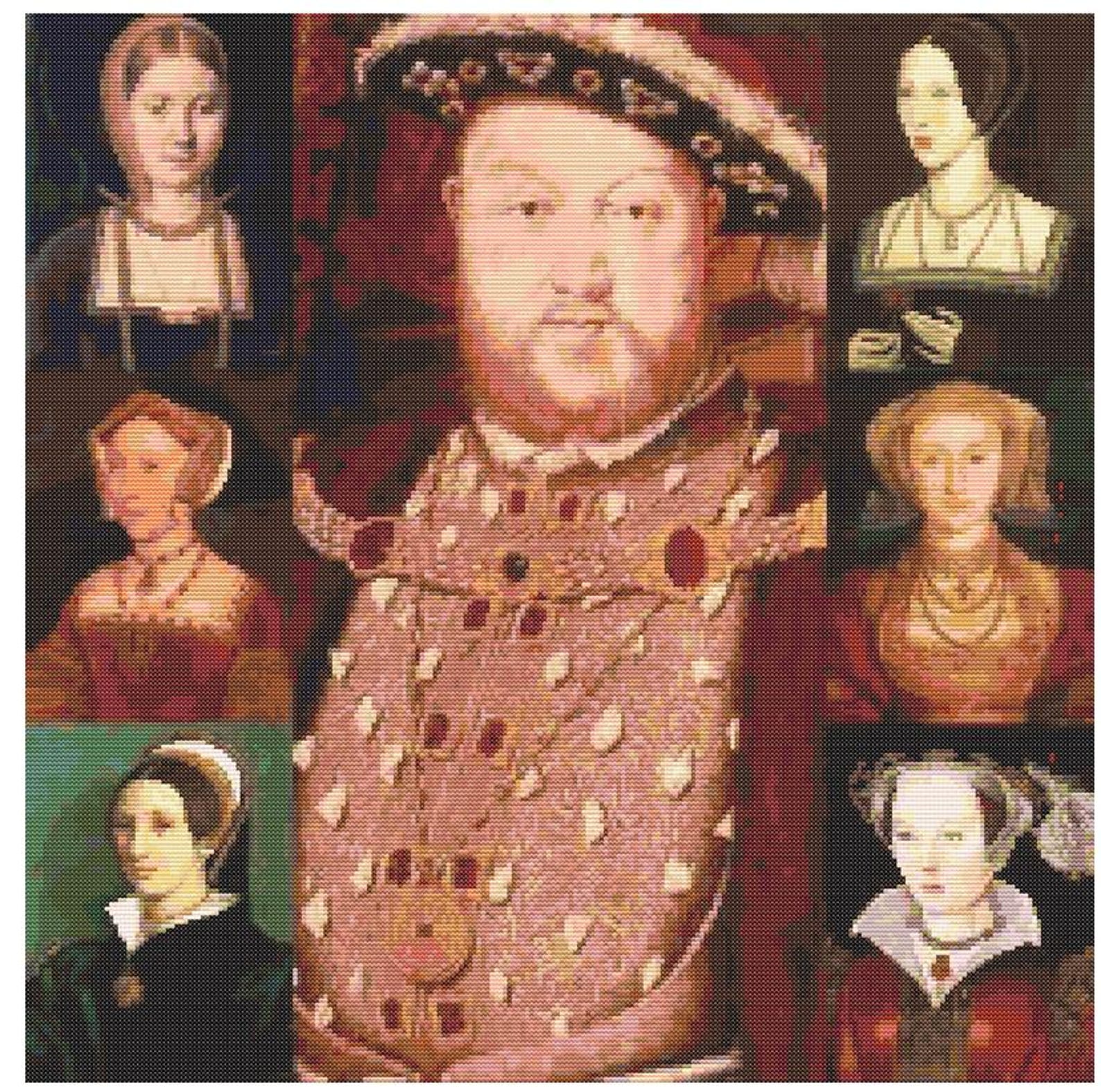 King Henry VIII and 6 Wives Cross Stitch Pattern - Etsy