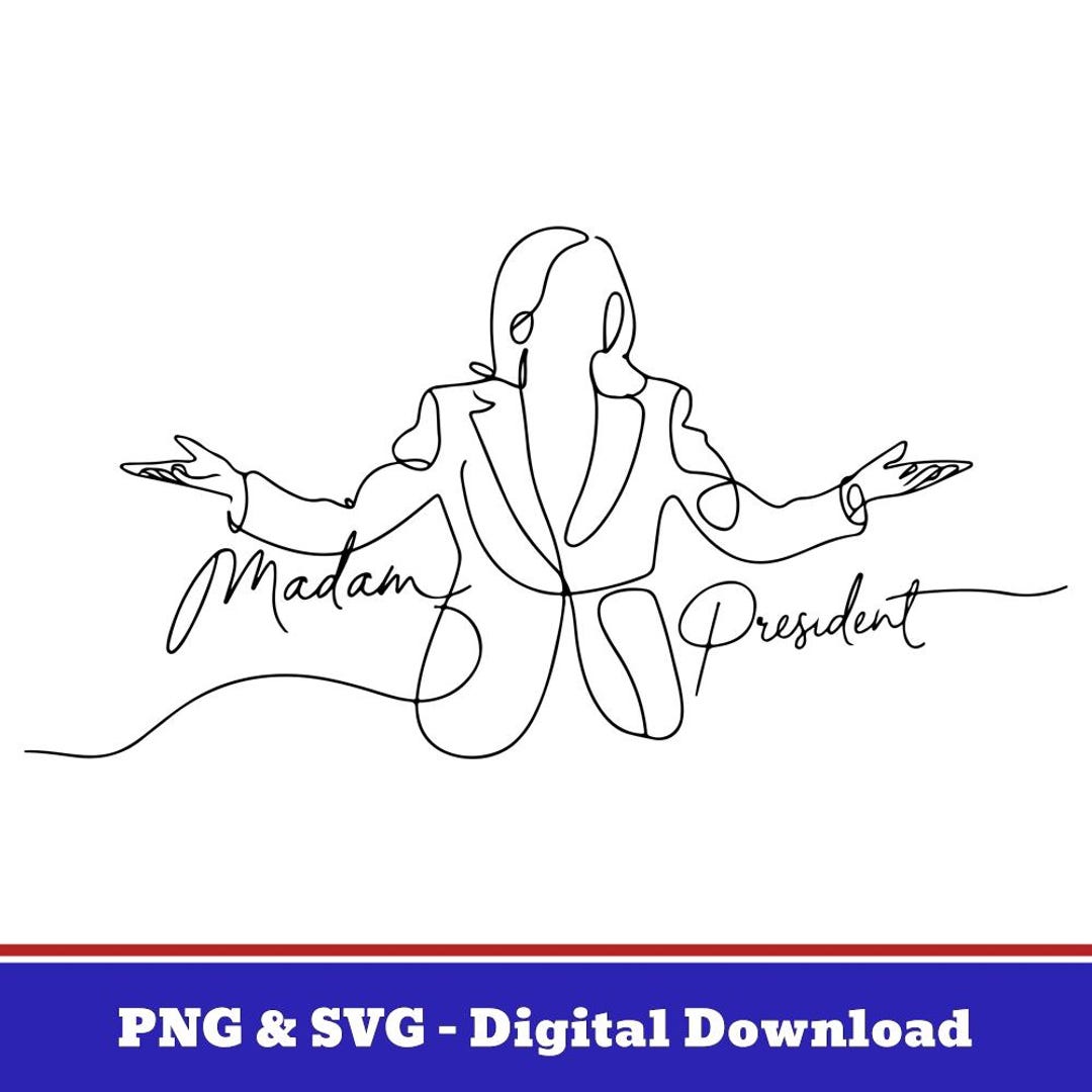 Madam President Line Art Outline Drawing Print on Demand Png & Svg ...