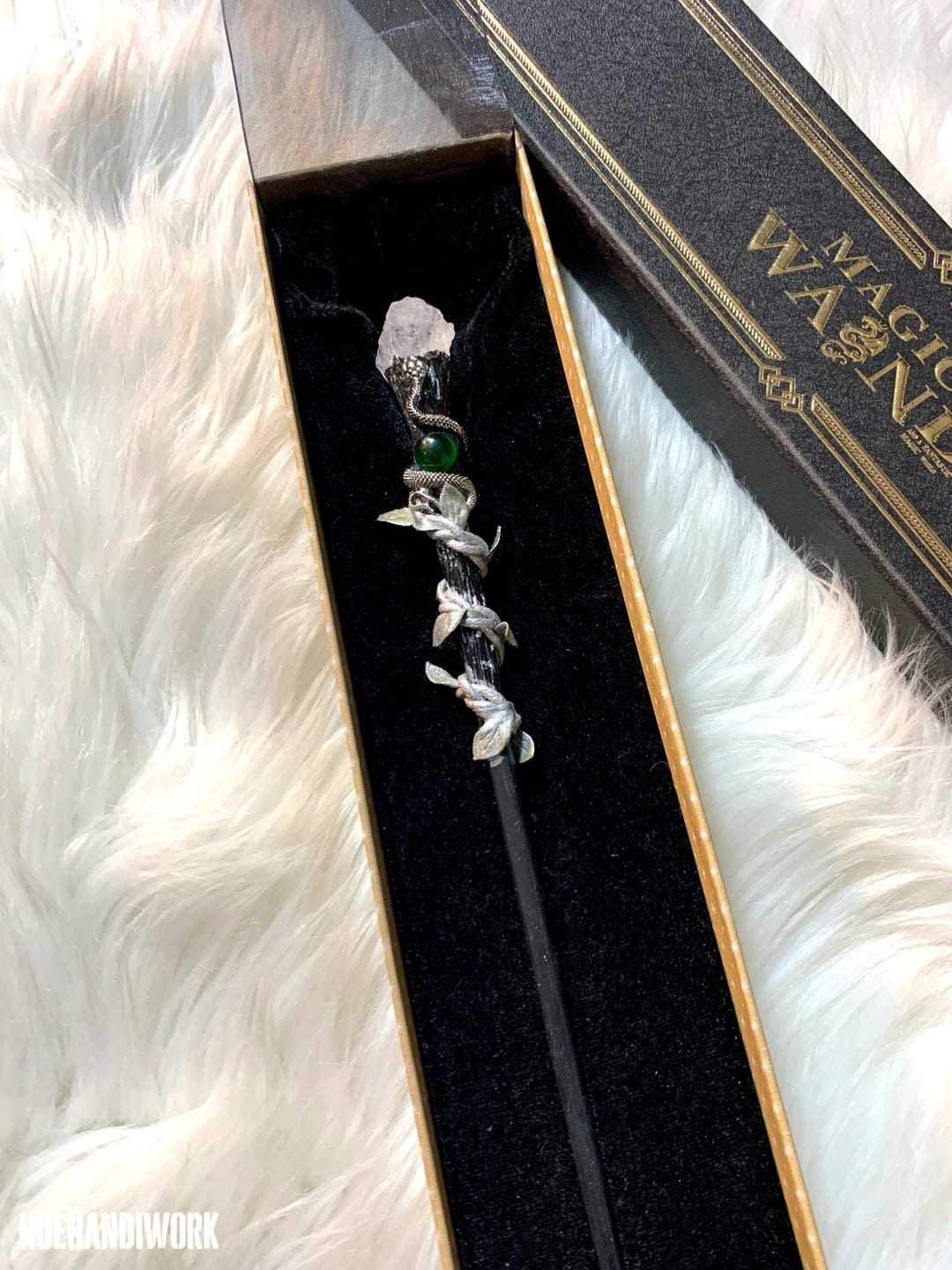 Handmade Gothic Serpent Wand: Emerald & Crystal Cosplay Prop - Etsy