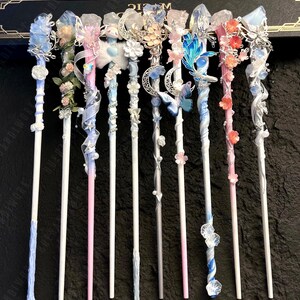 Celestial Moon Crystal Wand: Handmade Fairy Magic Wand for Cosplay ...