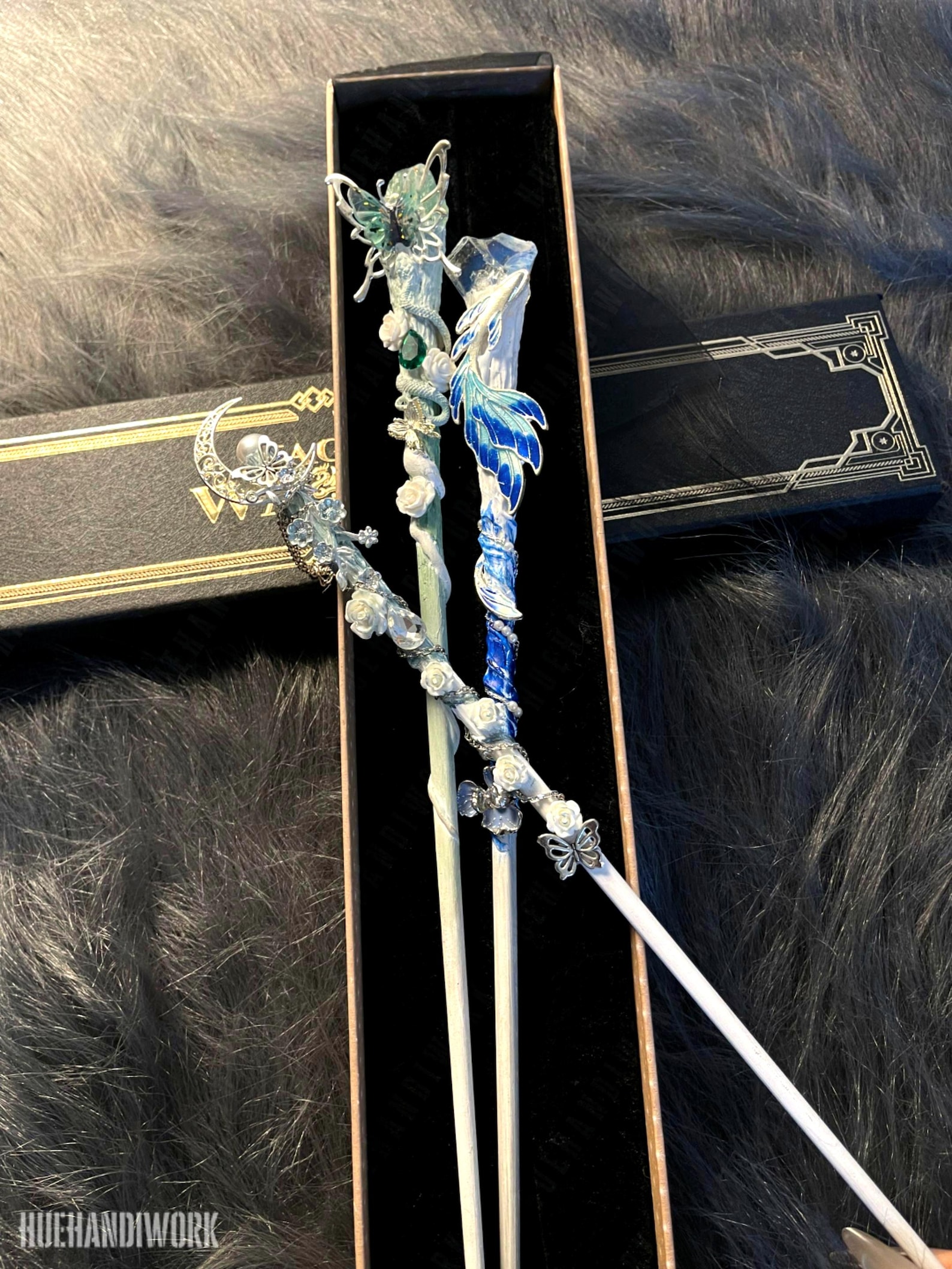 Handmade Fairy Wand With Crystal Moon: Nature Inspired Magic Cosplay - Etsy