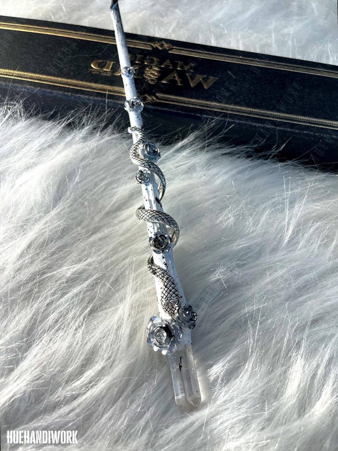 Handmade Gothic Snake Rose Crystal Wand: Cosplay Witchy Decor - Etsy