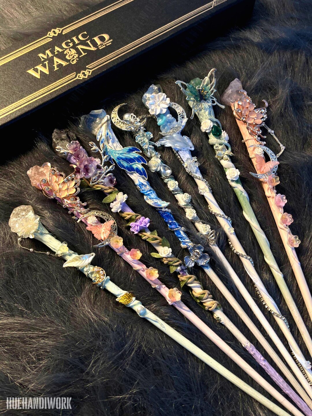 Handmade Fairy Wand With Crystal Moon: Nature Inspired Magic Cosplay - Etsy