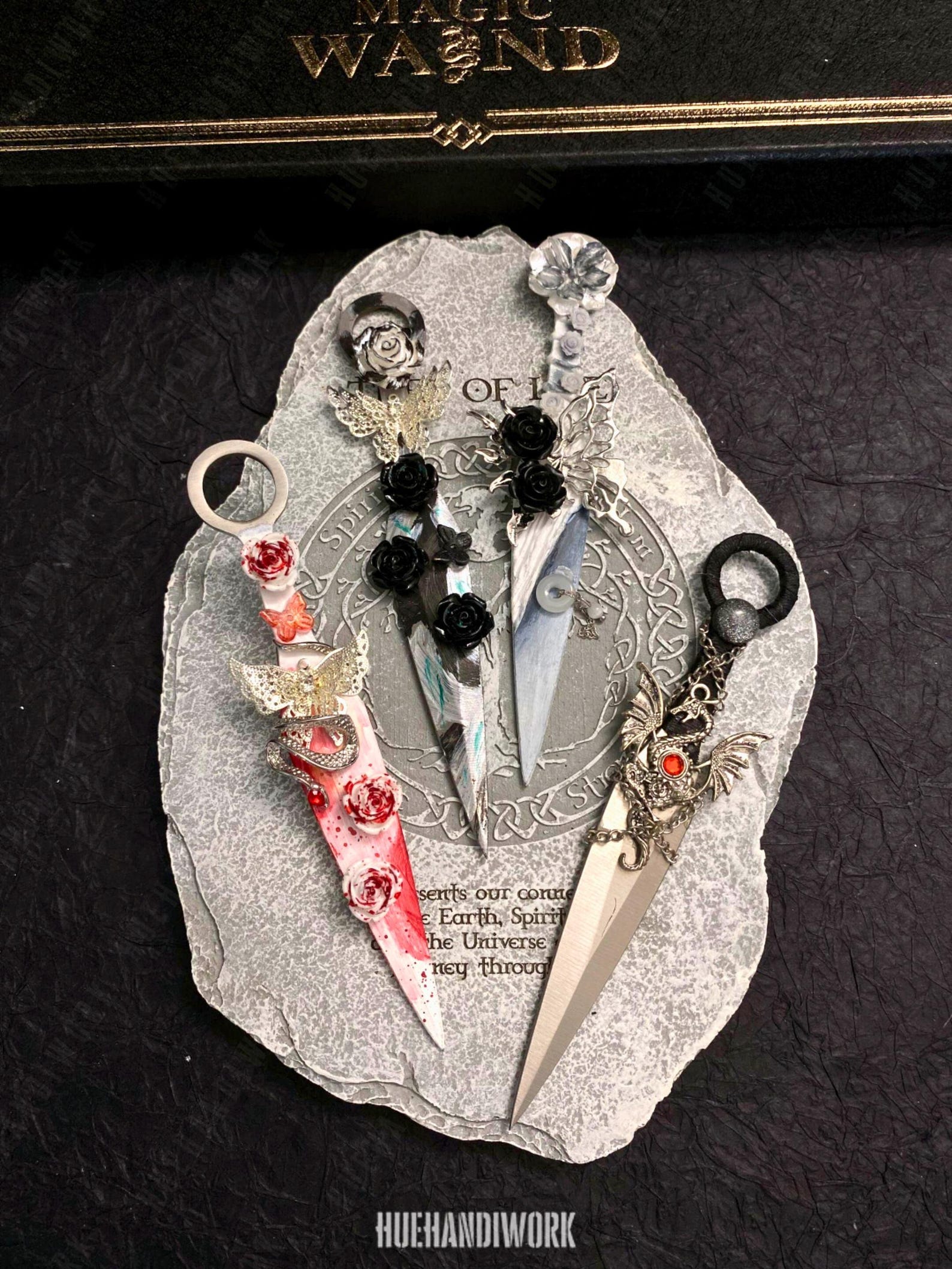 Gothic Rose Crystal Dagger: Dark Romance Cosplay Prop, Emo Fashion - Etsy