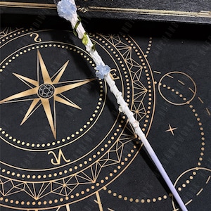 Handcrafted Wooden Moon Witch Wand: Mystical Purple Magic - Etsy
