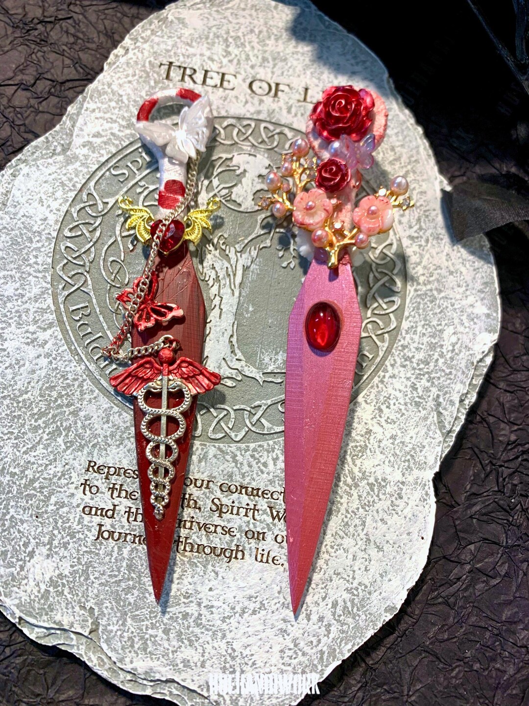 Handmade Pink Rose Dagger: Elegant Fantasy Cosplay Knife - Etsy