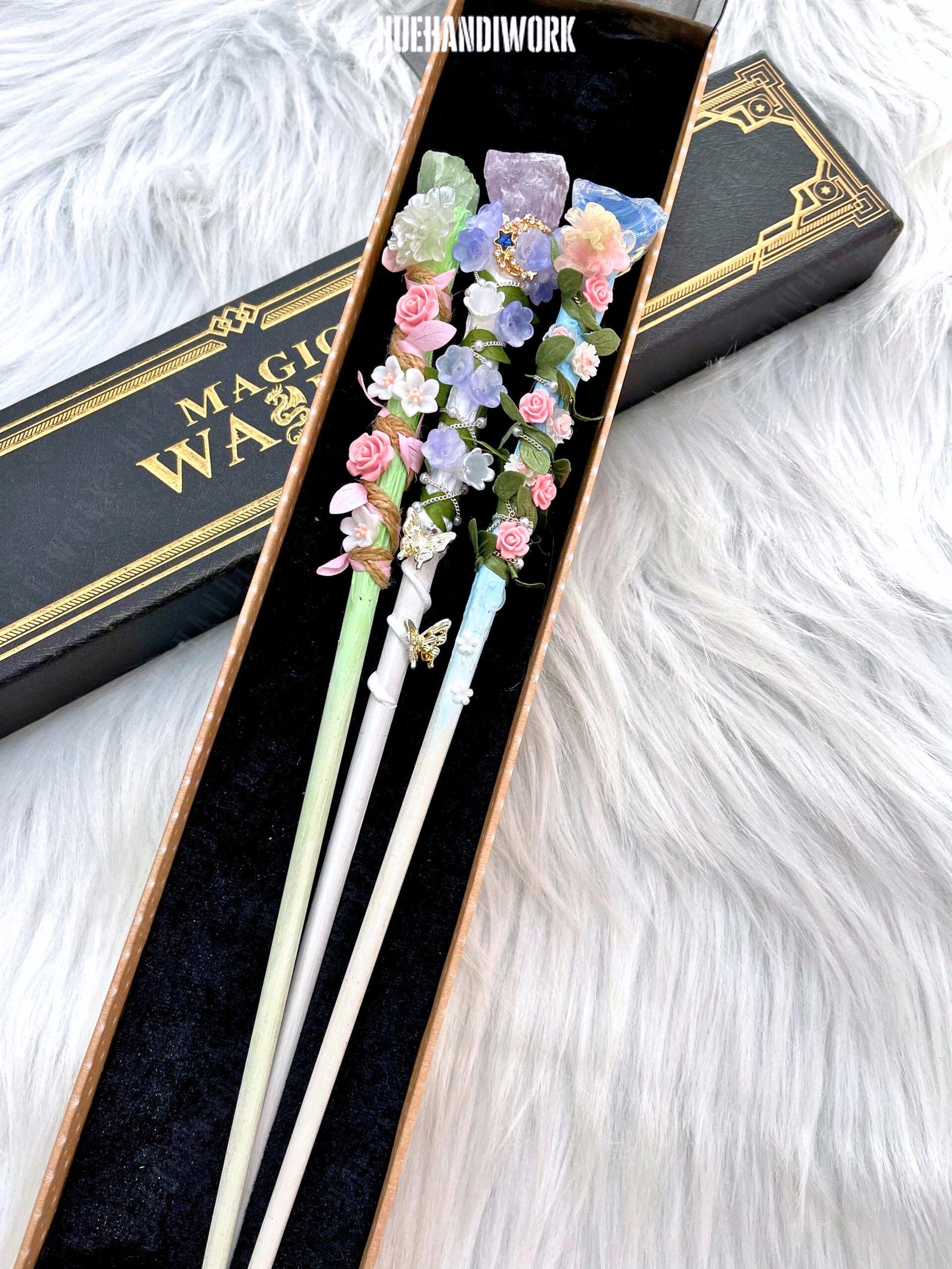Fairy Sun & Moon Crystal Wand: Handmade Magic Cosplay Prop - Etsy