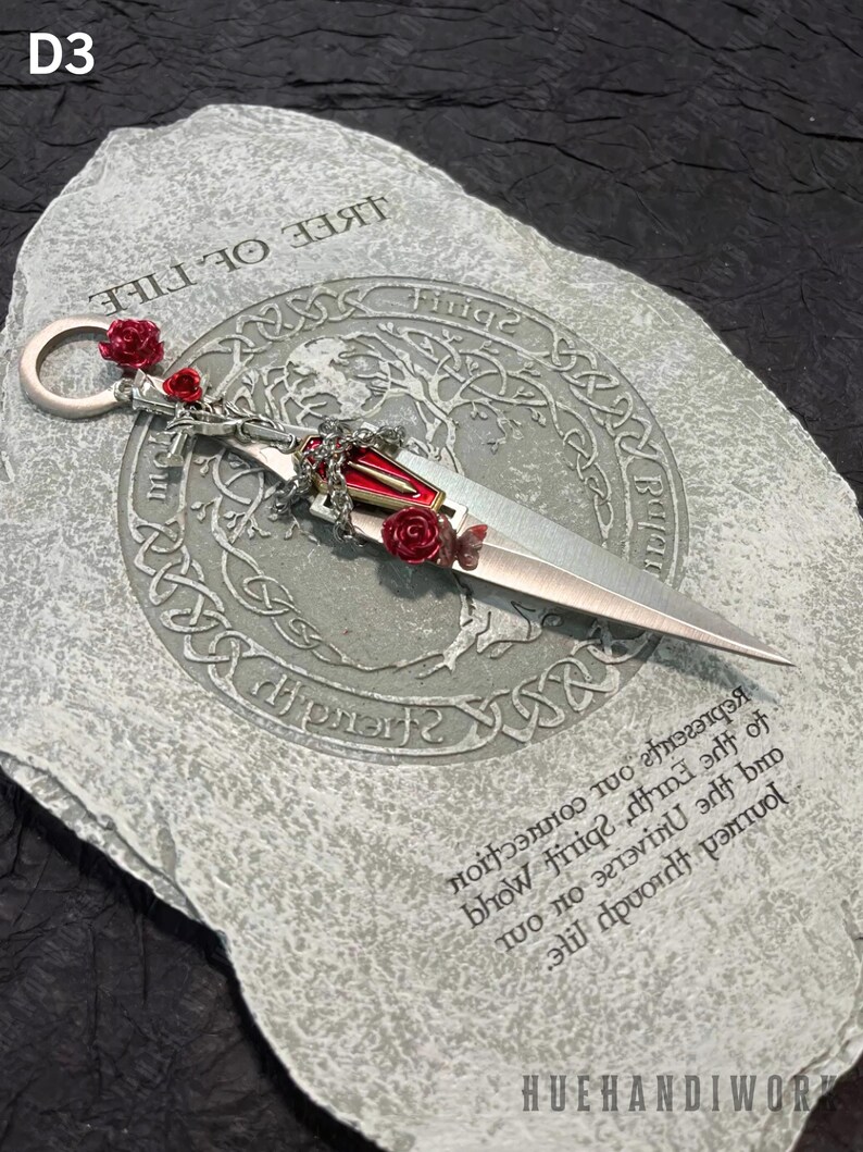 Personalized Flower Dagger: Handmade Stainless Steel Cosplay Accessory ...