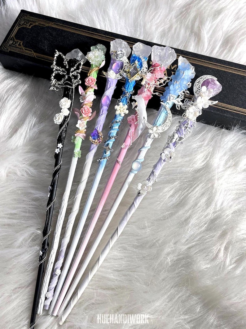 Handmade Crystal Magic Wand, Fairy Moon Scepter, Cosplay Prop - Etsy
