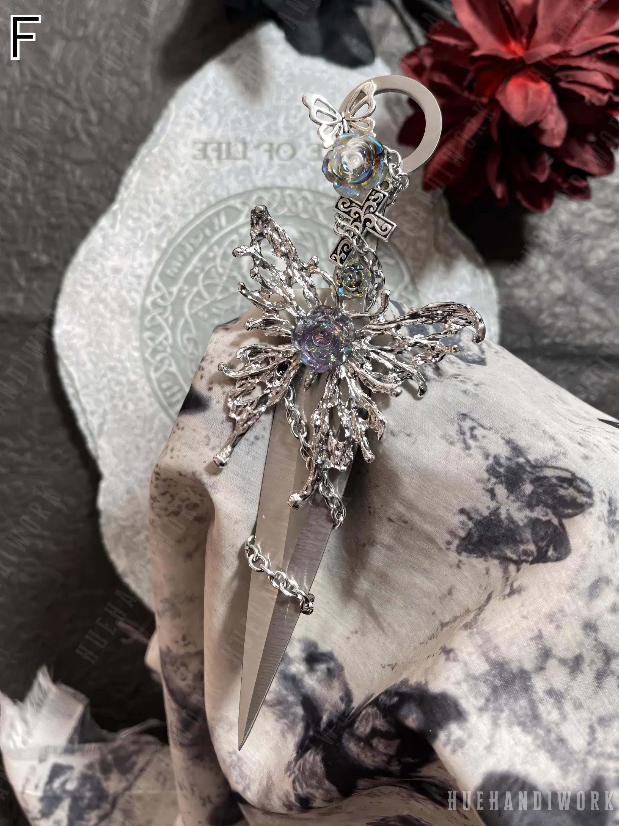Handmade Blue Butterfly Dagger: Stainless Steel Decorative Collectible ...