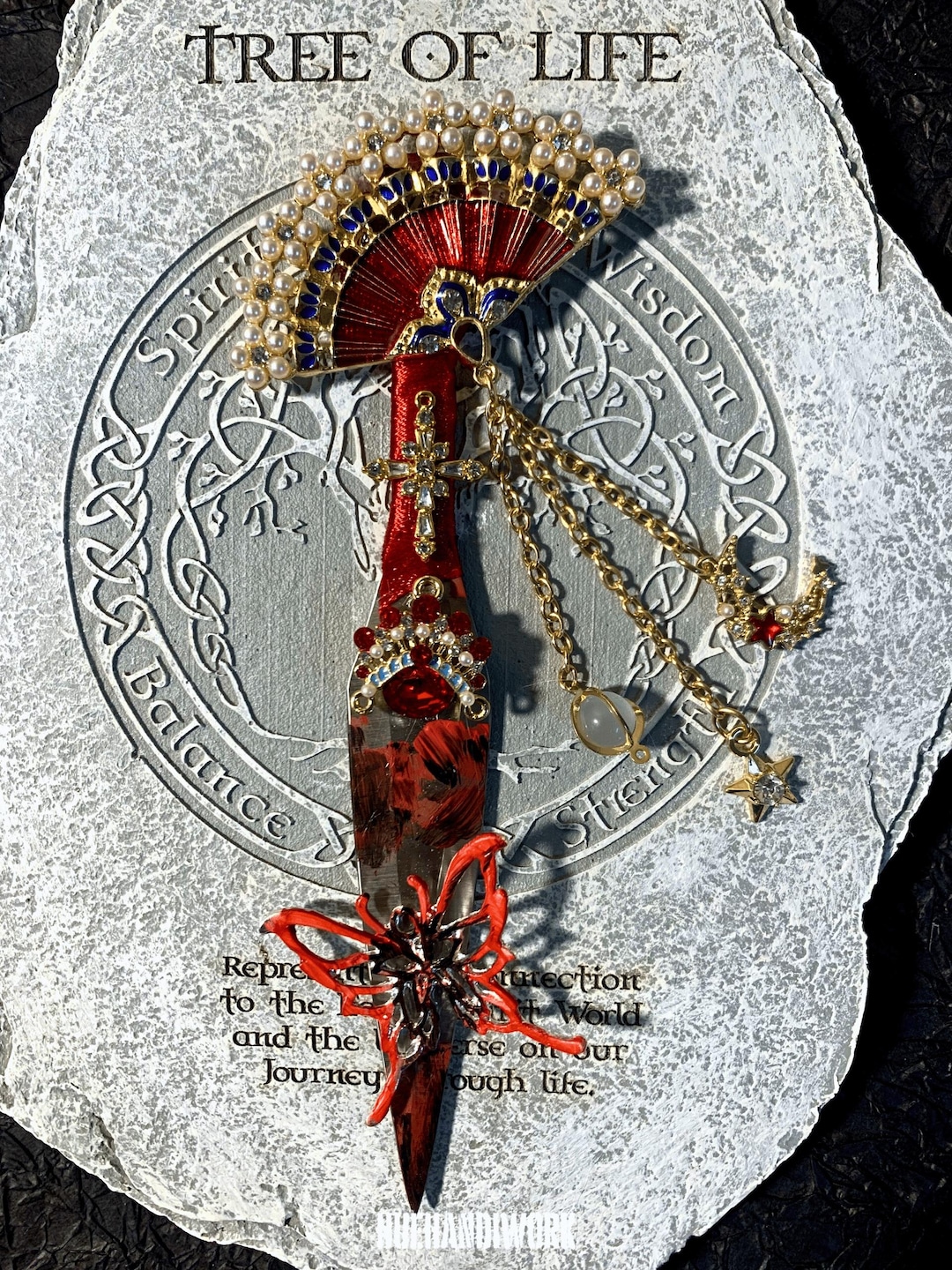 Ornate Fan Dagger: Medieval Witch Altar Tool, Gothic Home Decor - Etsy