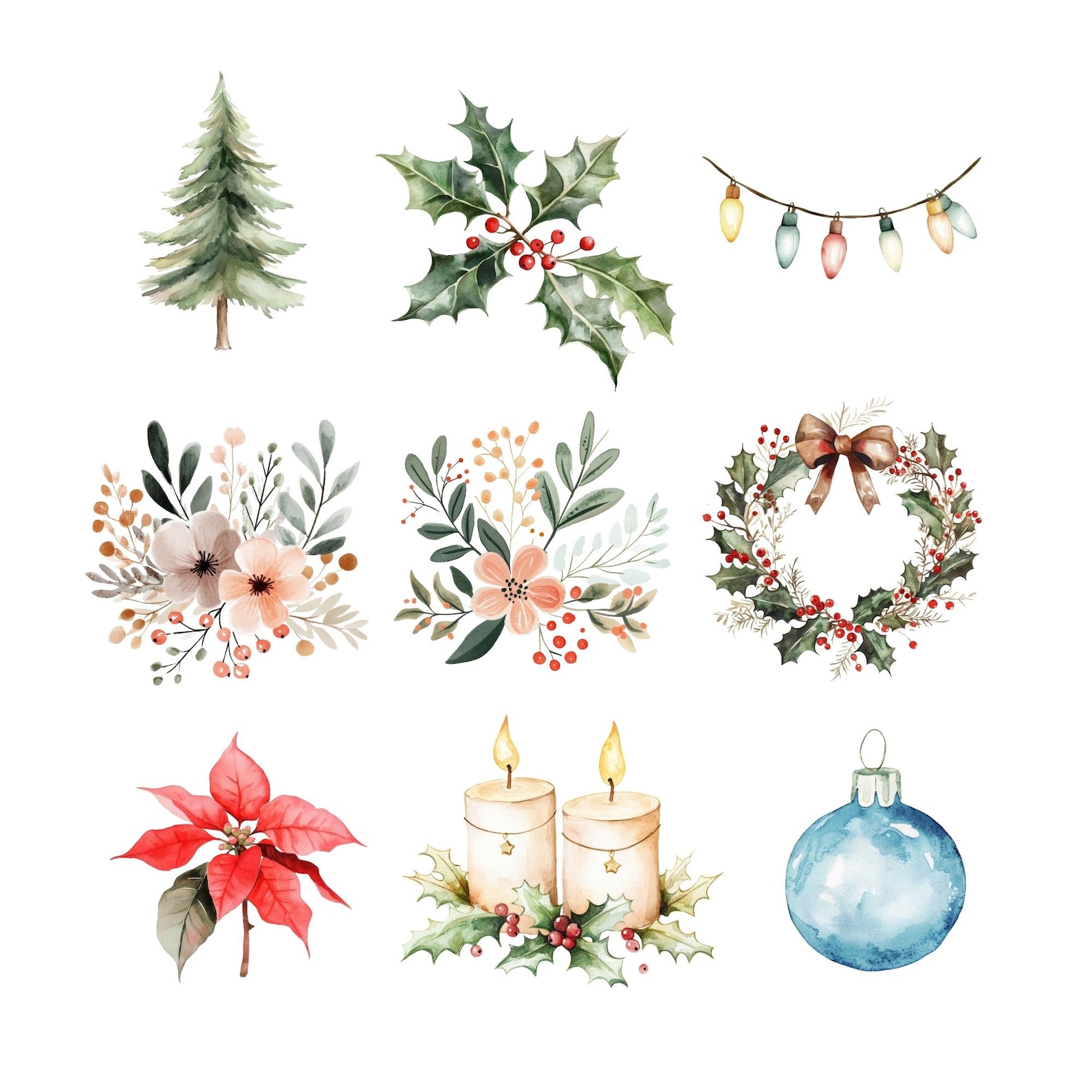 Watercolor Christmas Family Clipart, Cute Christmas Day, Christmas ...