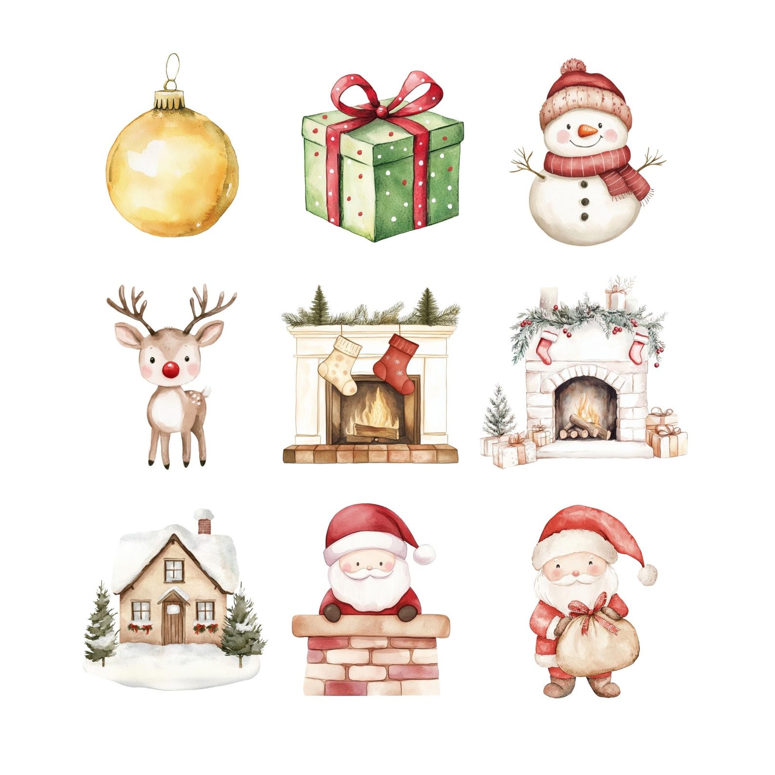 Watercolor Christmas Family Clipart, Cute Christmas Day, Christmas ...