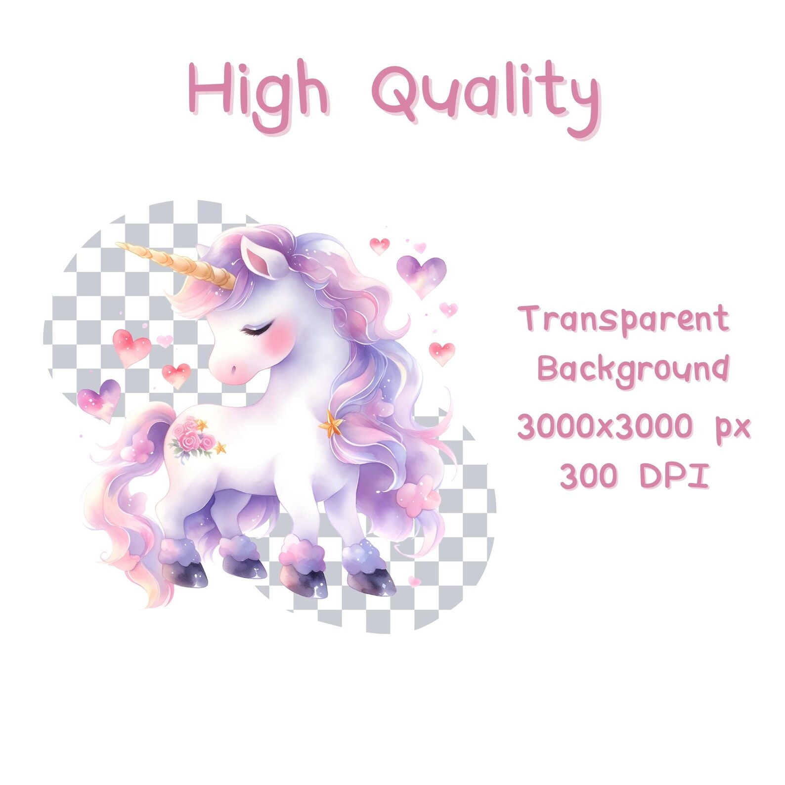 Watercolor Unicorn Clipart, Cute Unicorn, Rainbow Unicorn Clipart ...