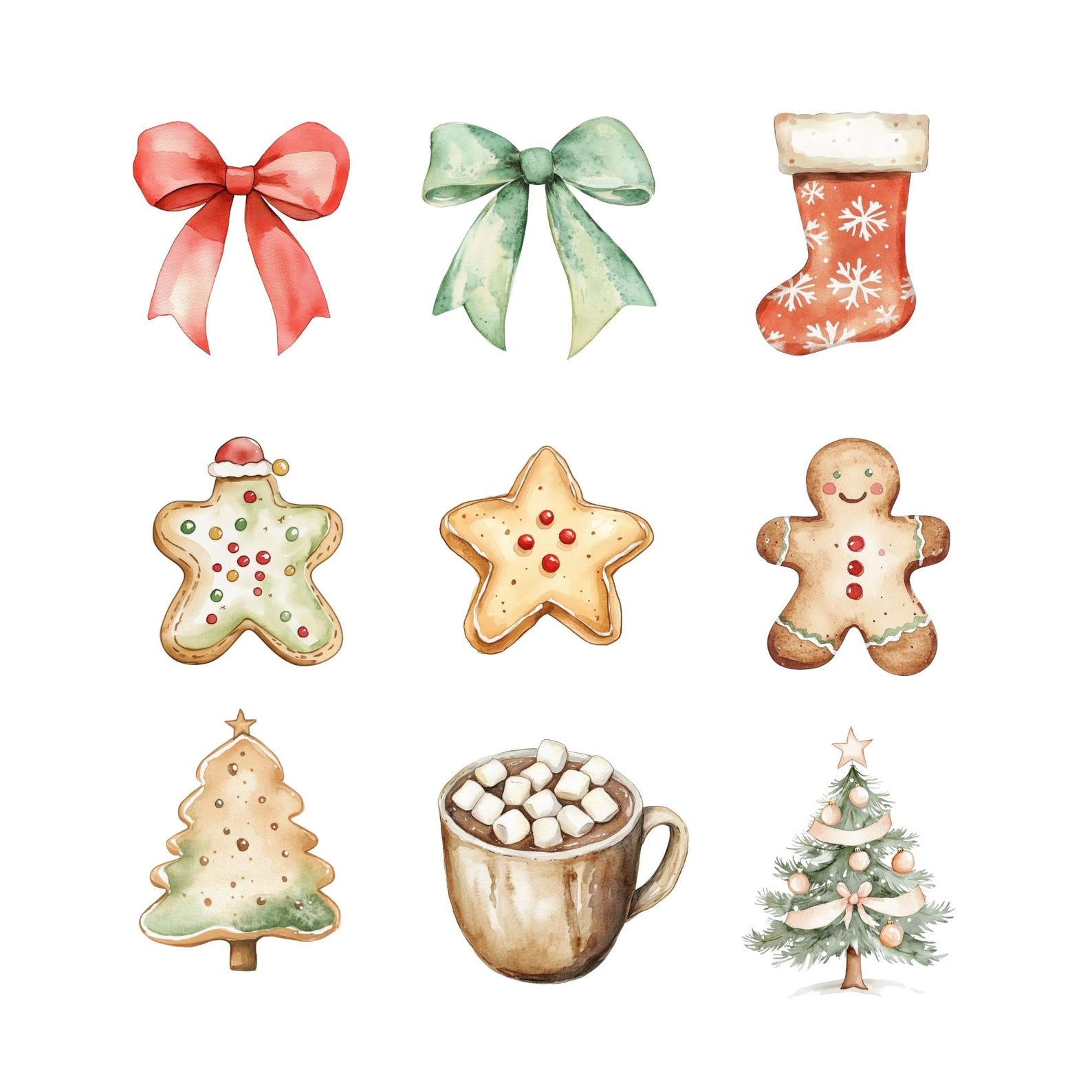 Watercolor Christmas Family Clipart, Cute Christmas Day, Christmas ...