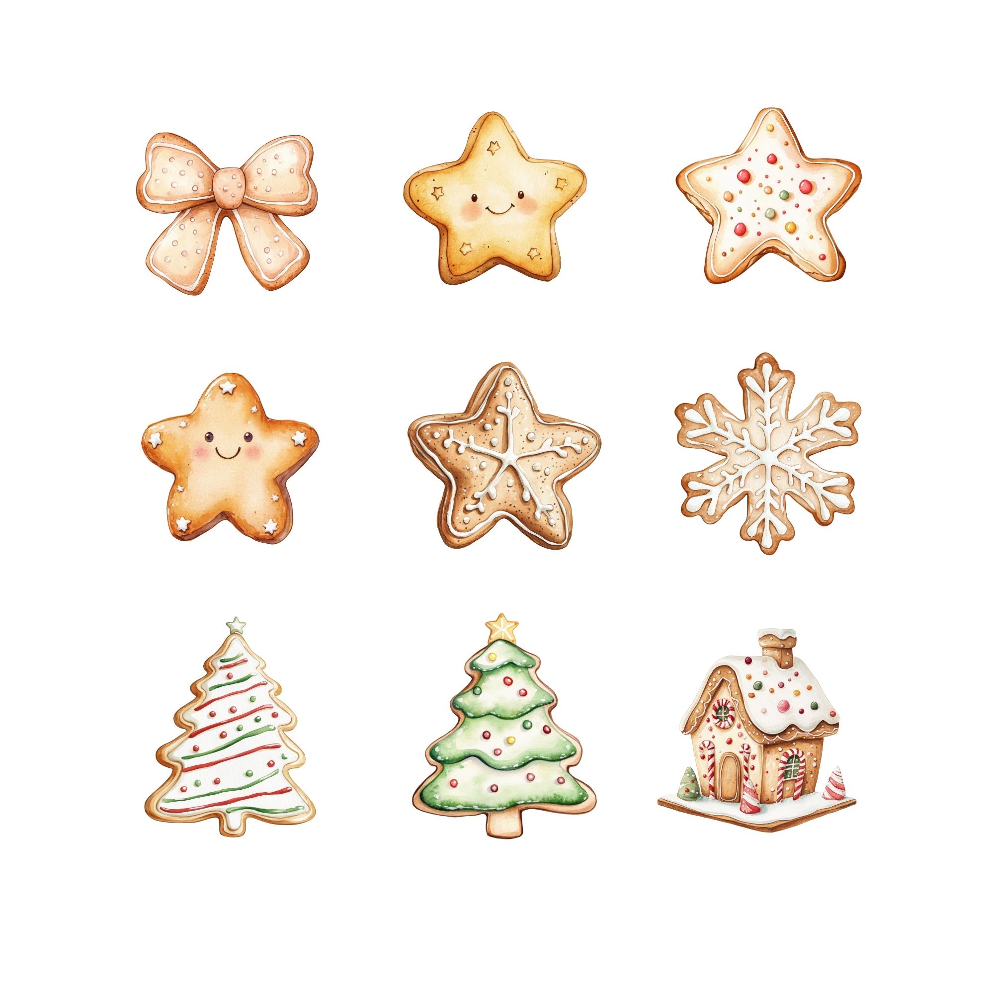 Watercolor Gingerbread Clipart Bundle, Christmas PNG (commercial Use ...