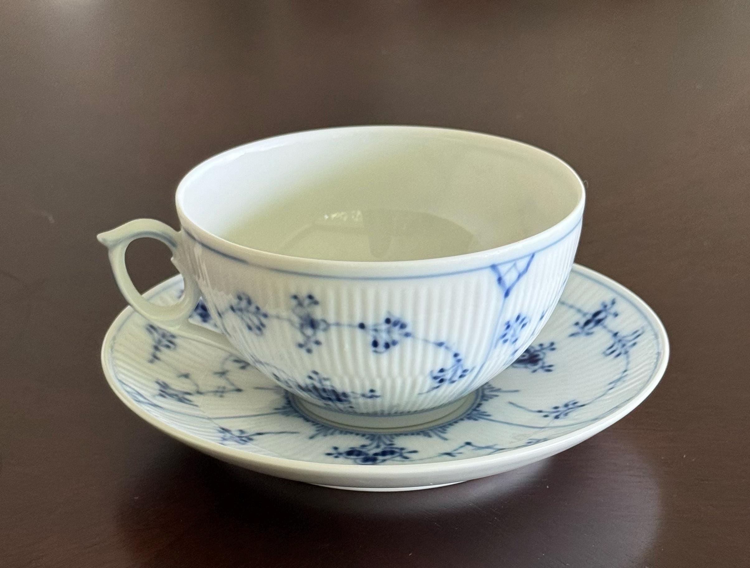 One Royal Copenhagen Blue Fluted Plain Tea Cup & Saucer 2 - Etsy