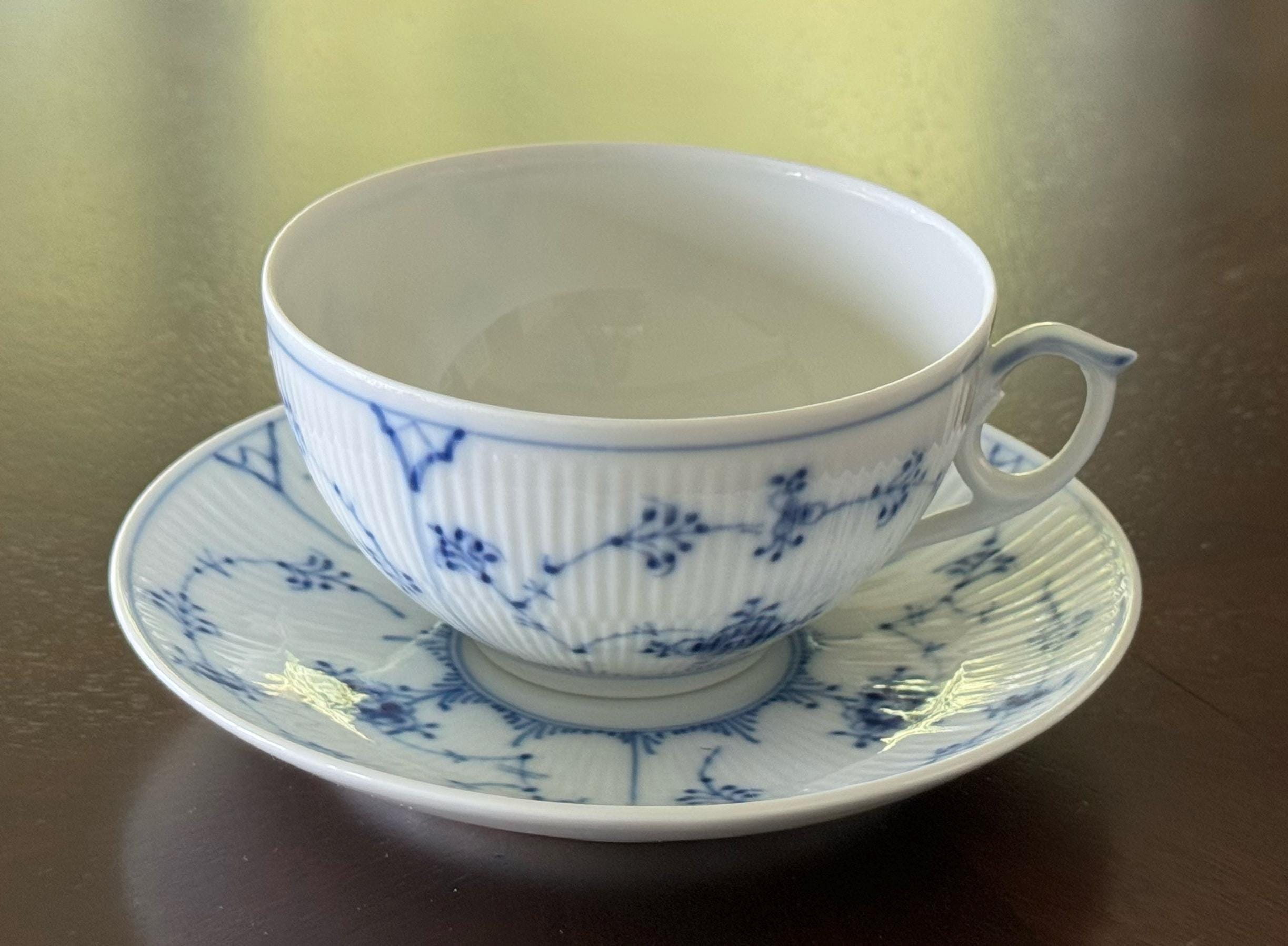 One Royal Copenhagen Blue Fluted Plain Tea Cup & Saucer 2 - Etsy