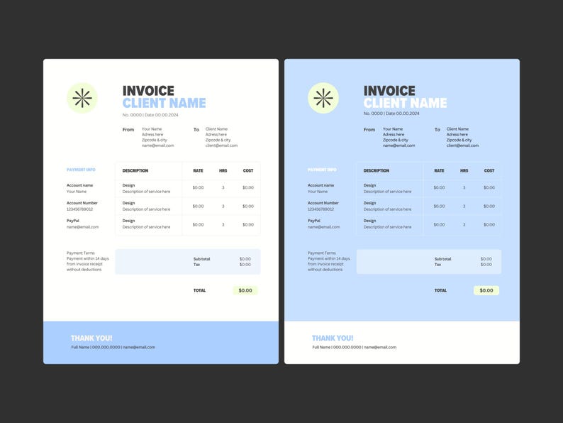 Invoice and Quote Template Editable • Small Business Order Form ...