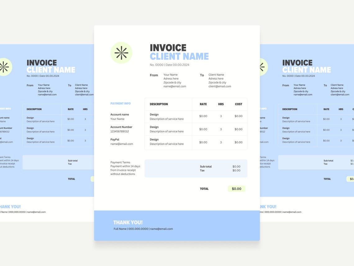 Invoice and Quote Template Editable • Small Business Order Form ...