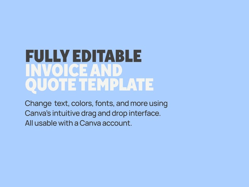 Invoice and Quote Template Editable • Small Business Order Form ...