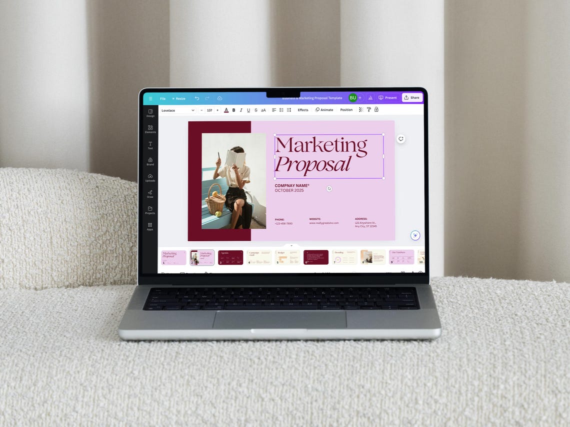 Business & Marketing Proposal Template, Editable Canva Design, Slide ...