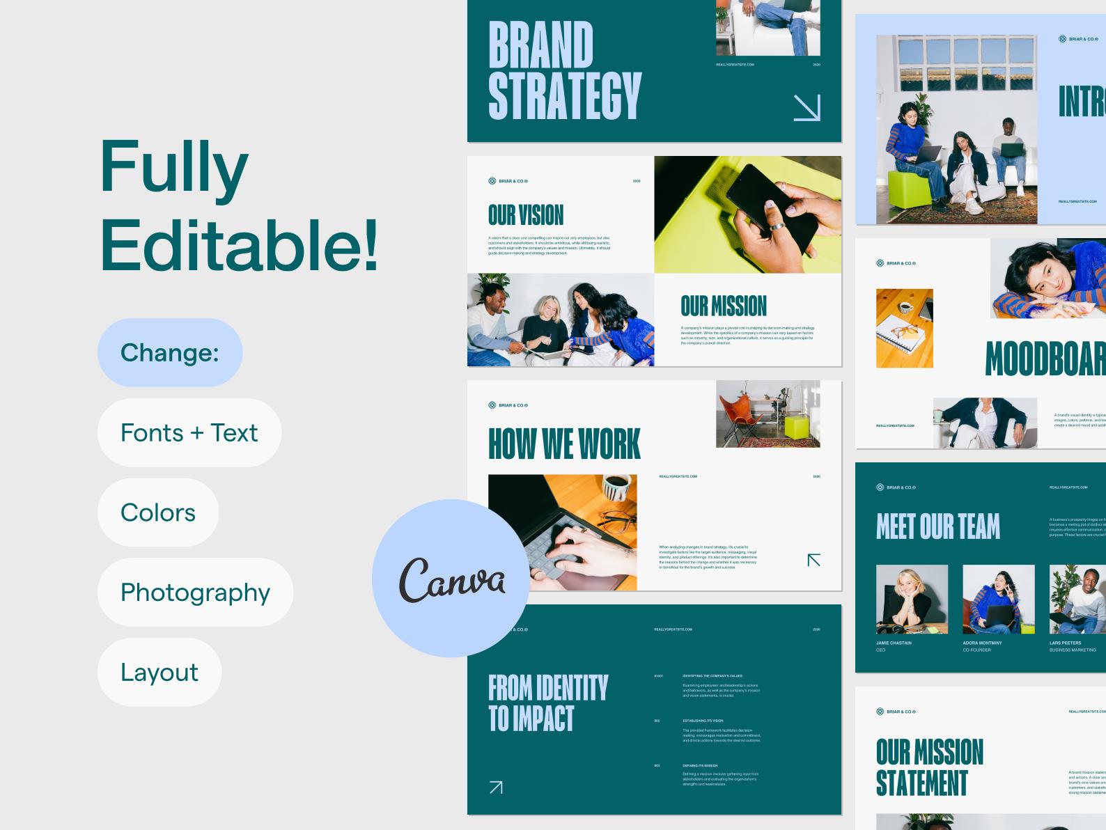 Brand Strategy Template | Fully Editable | Canva Templates | Graphic ...