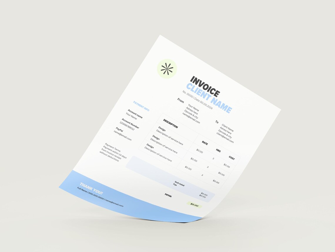 Invoice and Quote Template Editable • Small Business Order Form ...