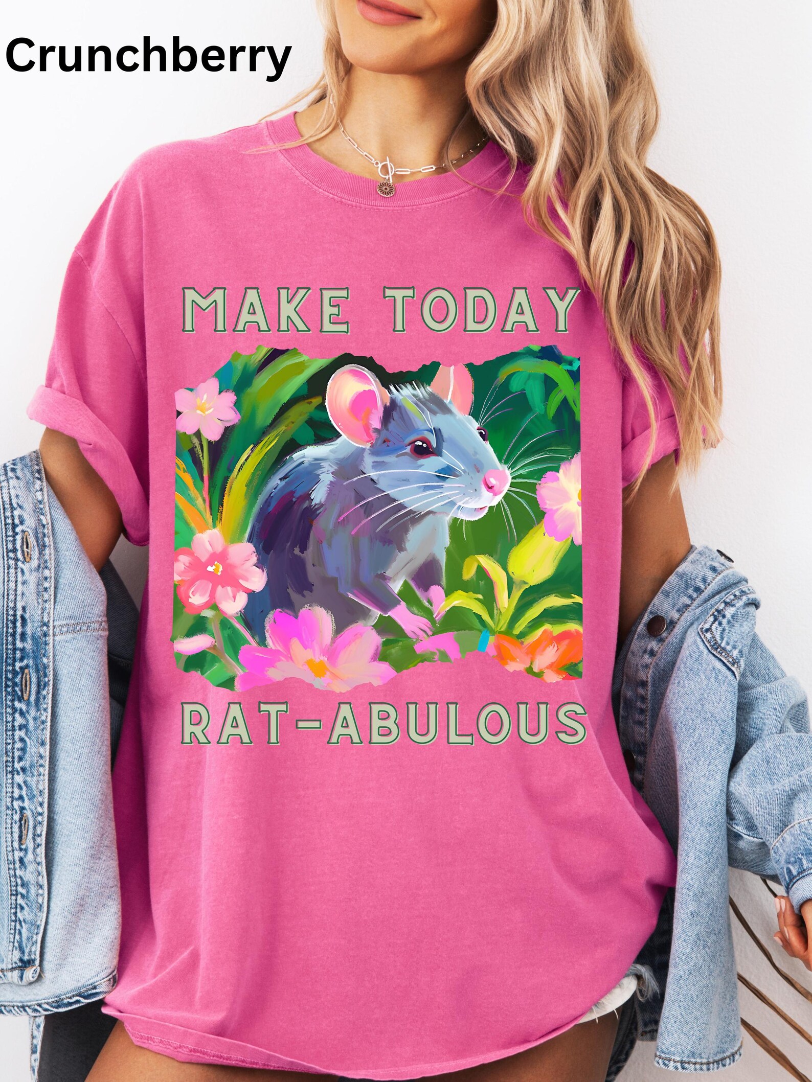 Rat Shirt With Flowers and Positive Saying, Funny Mouse Tshirt- Gift ...